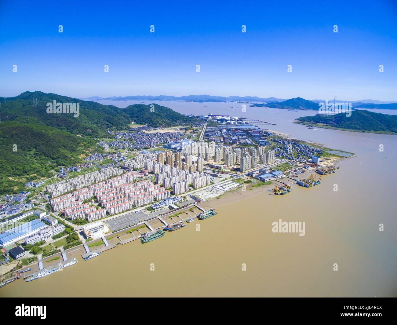 Zhejiang ningbo aerial panoramic view looking down Stock Photo - Alamy