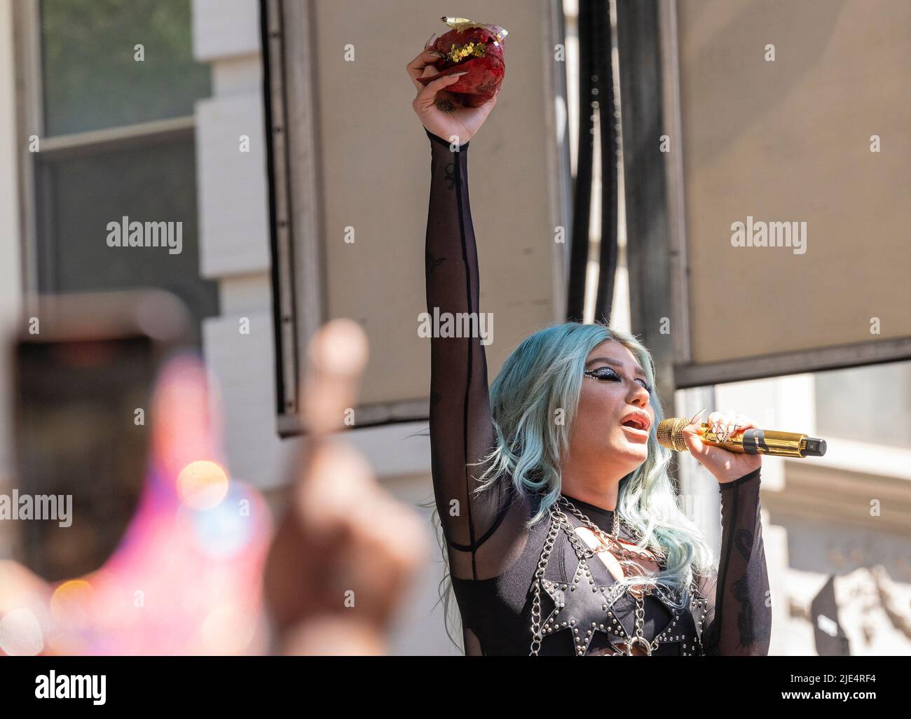 New York, USA. 24th June 2022. Singer Kesha performs on stage during ...