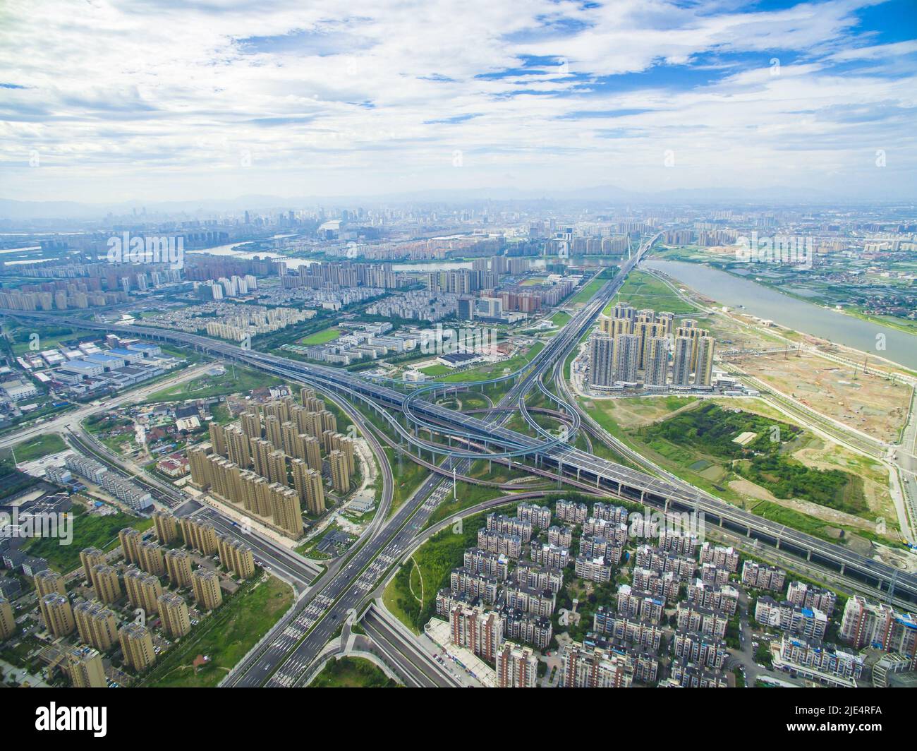 Zhejiang ningbo aerial panoramic view looking down Stock Photo - Alamy