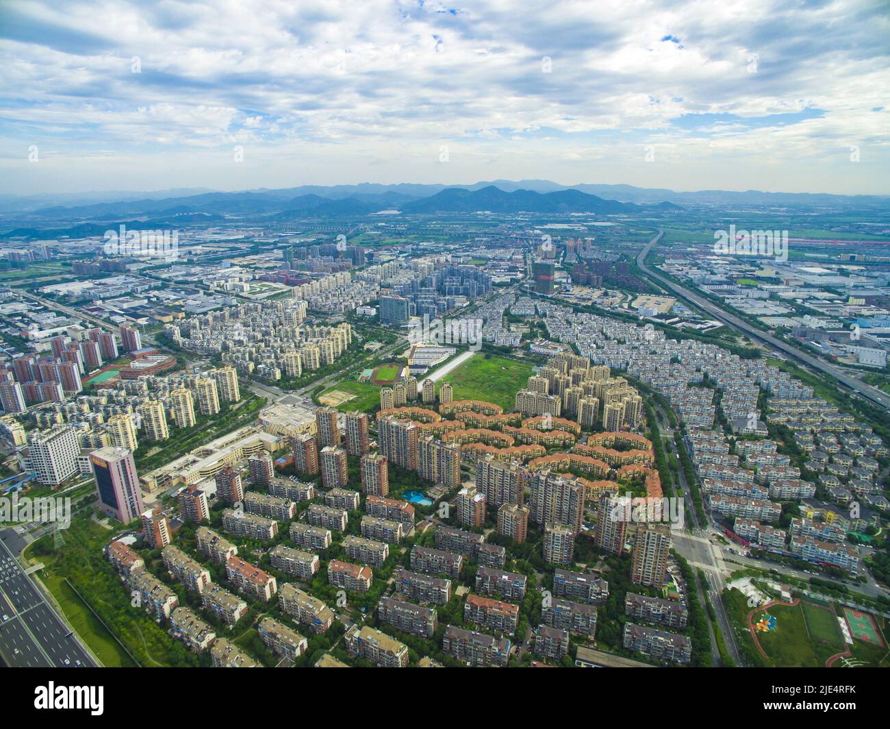 Zhejiang ningbo aerial panoramic view looking down Stock Photo - Alamy