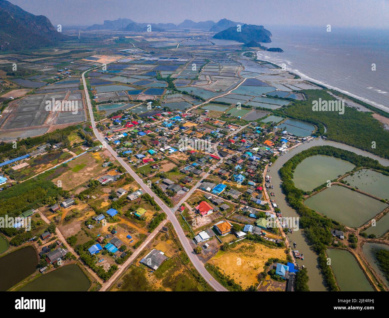 Aerial view of Khao Daeng View Point, the red mountain, in Sam Roi Yot ...