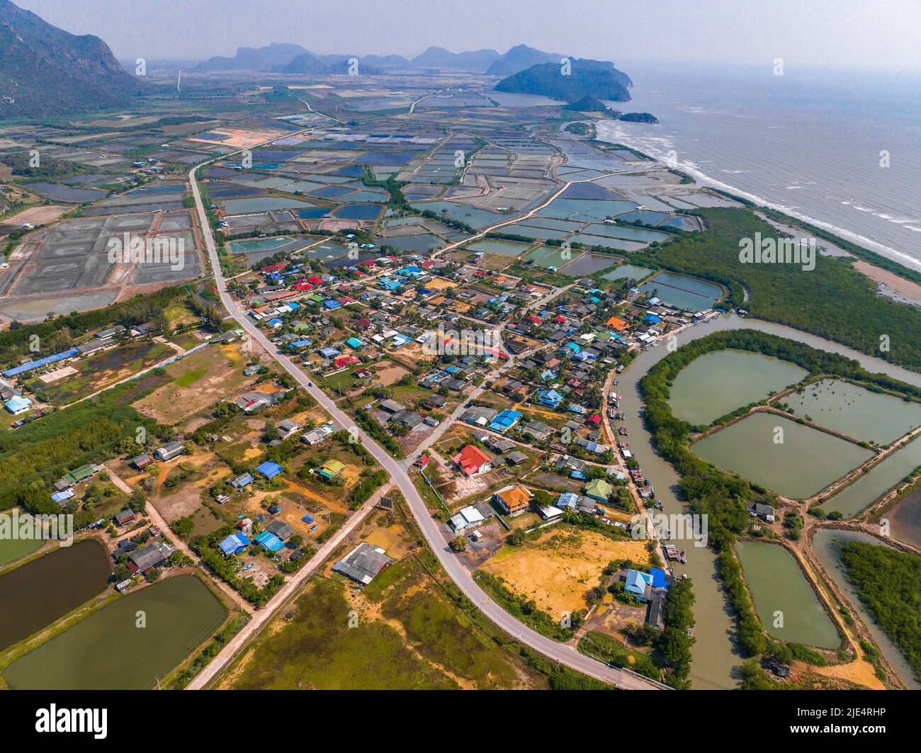 Aerial view of Khao Daeng View Point, the red mountain, in Sam Roi Yot ...