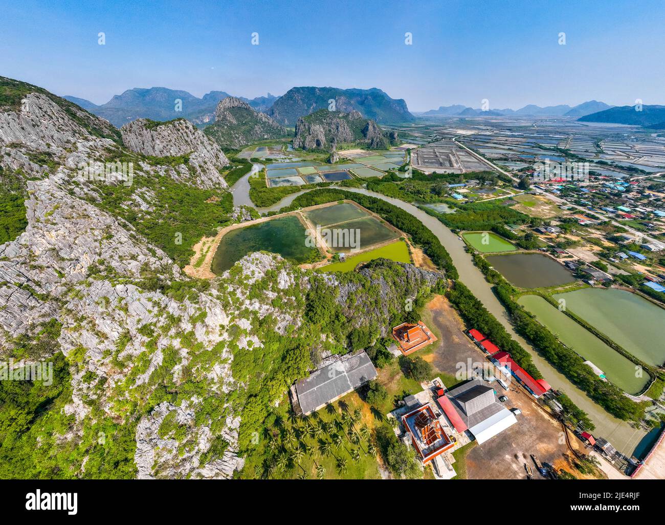Aerial view of Khao Daeng View Point, the red mountain, in Sam Roi Yot ...