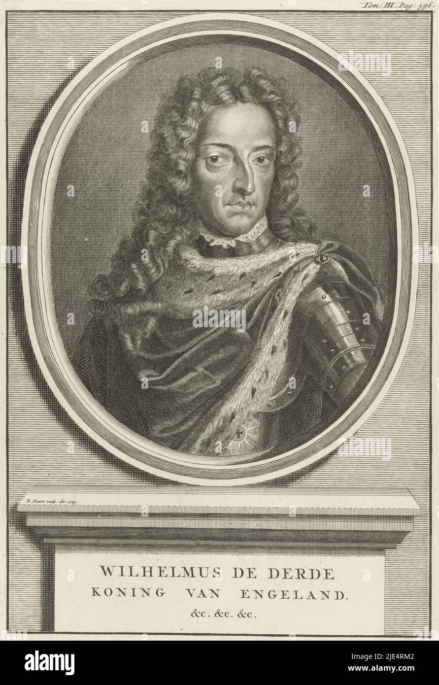 Portrait of William III, King of England, print maker: Bernard Picart ...