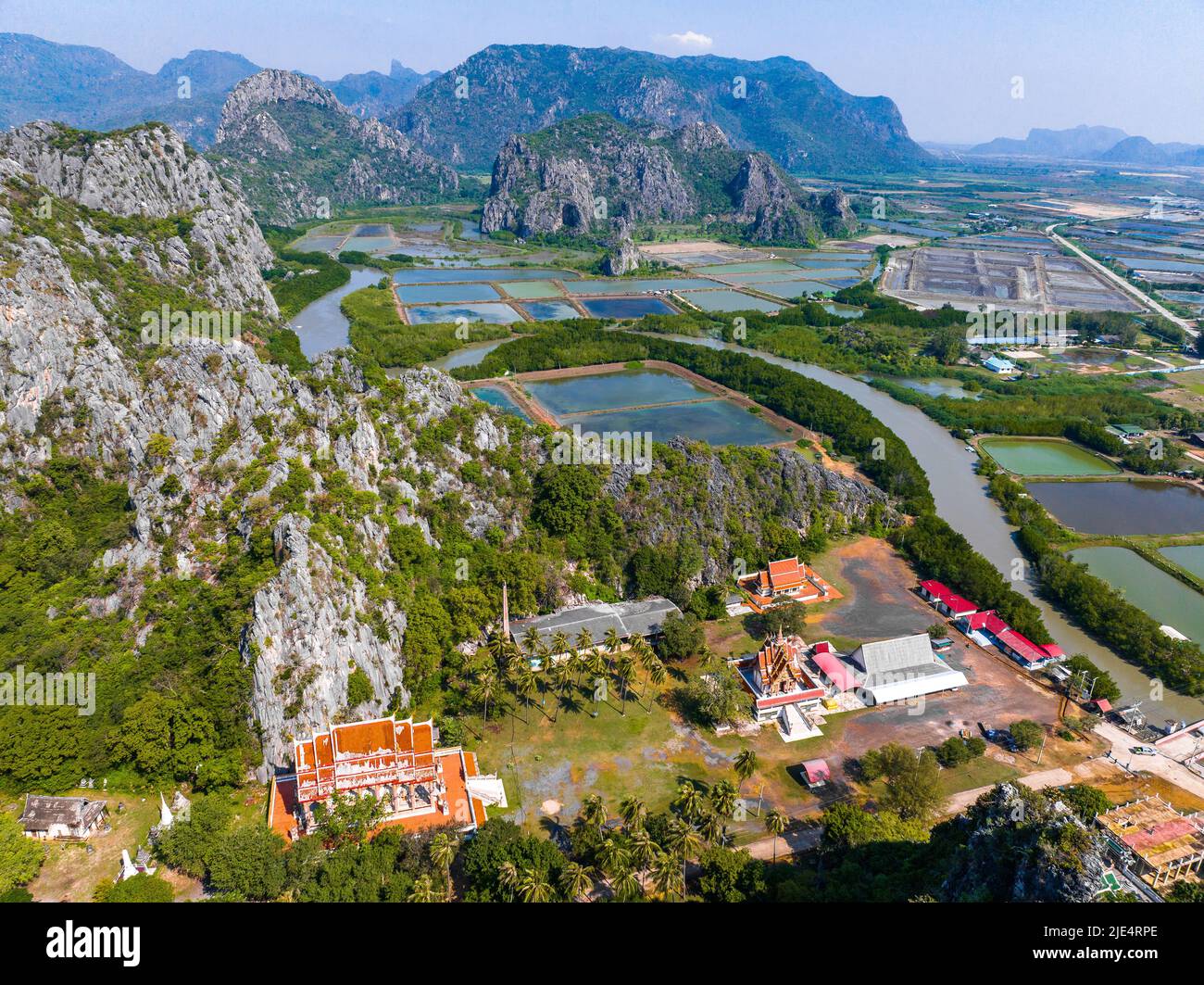 Aerial view of Khao Daeng View Point, the red mountain, in Sam Roi Yot ...