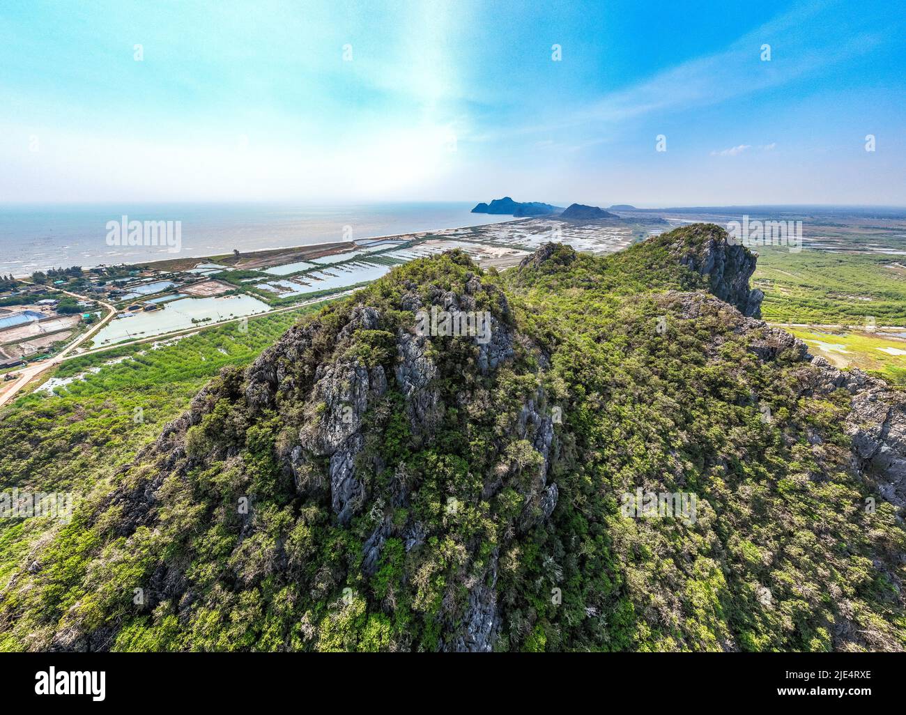 Aerial view of Khao Daeng View Point, the red mountain, in Sam Roi Yot ...