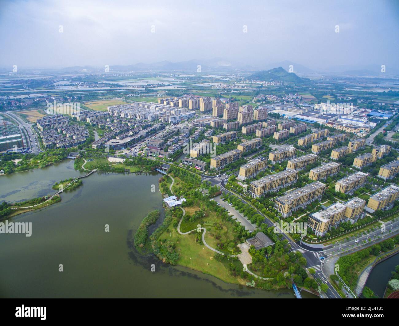 Zhejiang ningbo aerial panoramic view looking down Stock Photo - Alamy