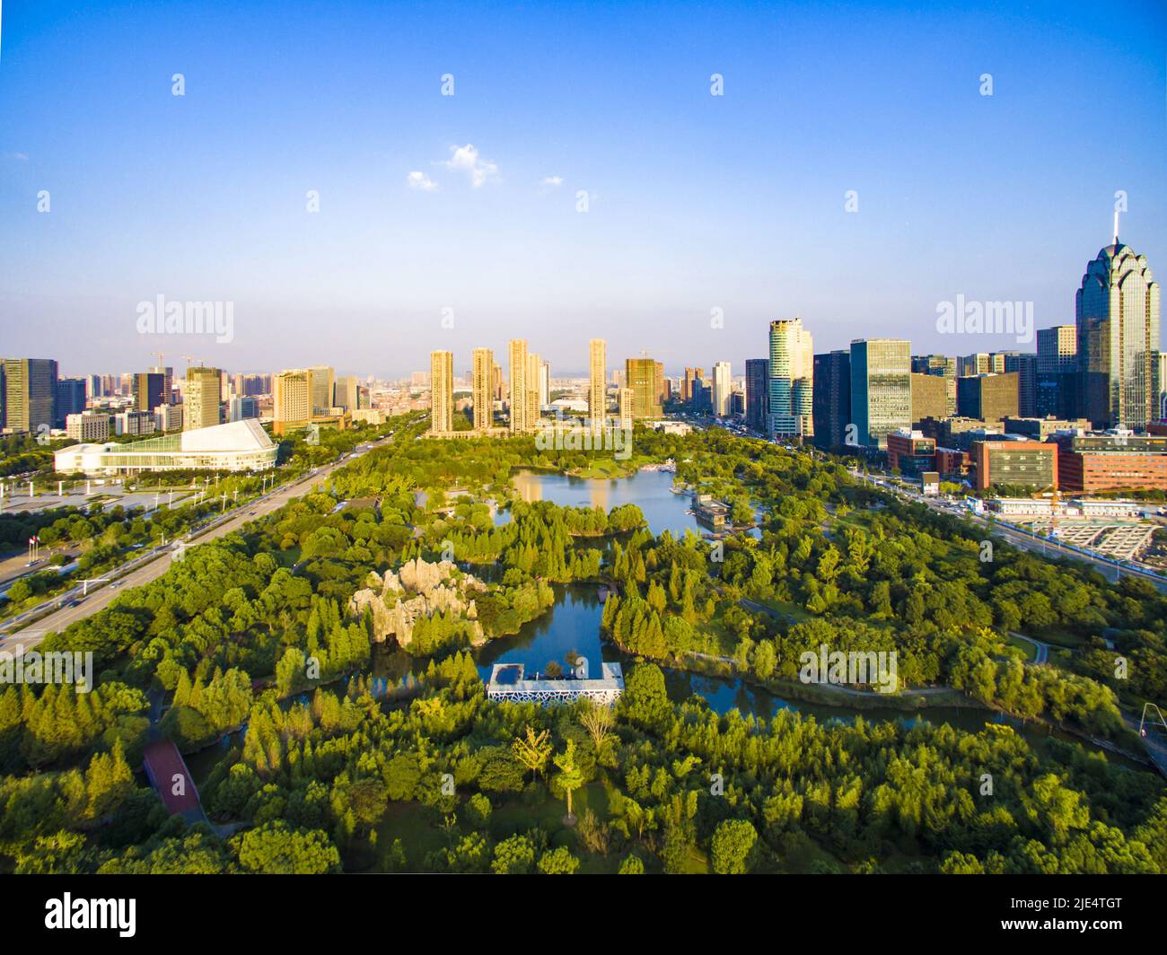 Zhejiang ningbo yinzhou yinzhou park aerial Stock Photo - Alamy