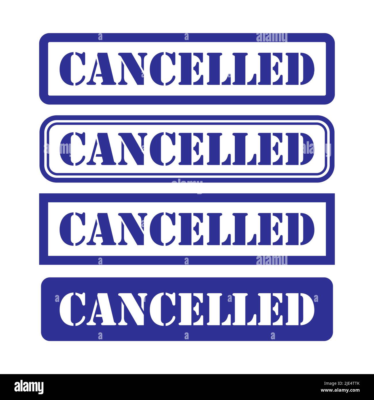 Set of Cancelled stamp symbol, label sticker sign button, text banner ...
