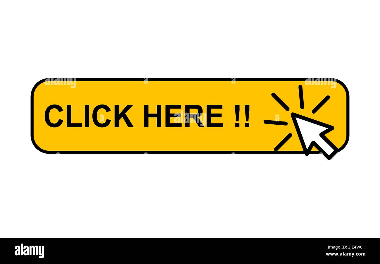 Click here web button, internet flat pointer design, press link vector ...
