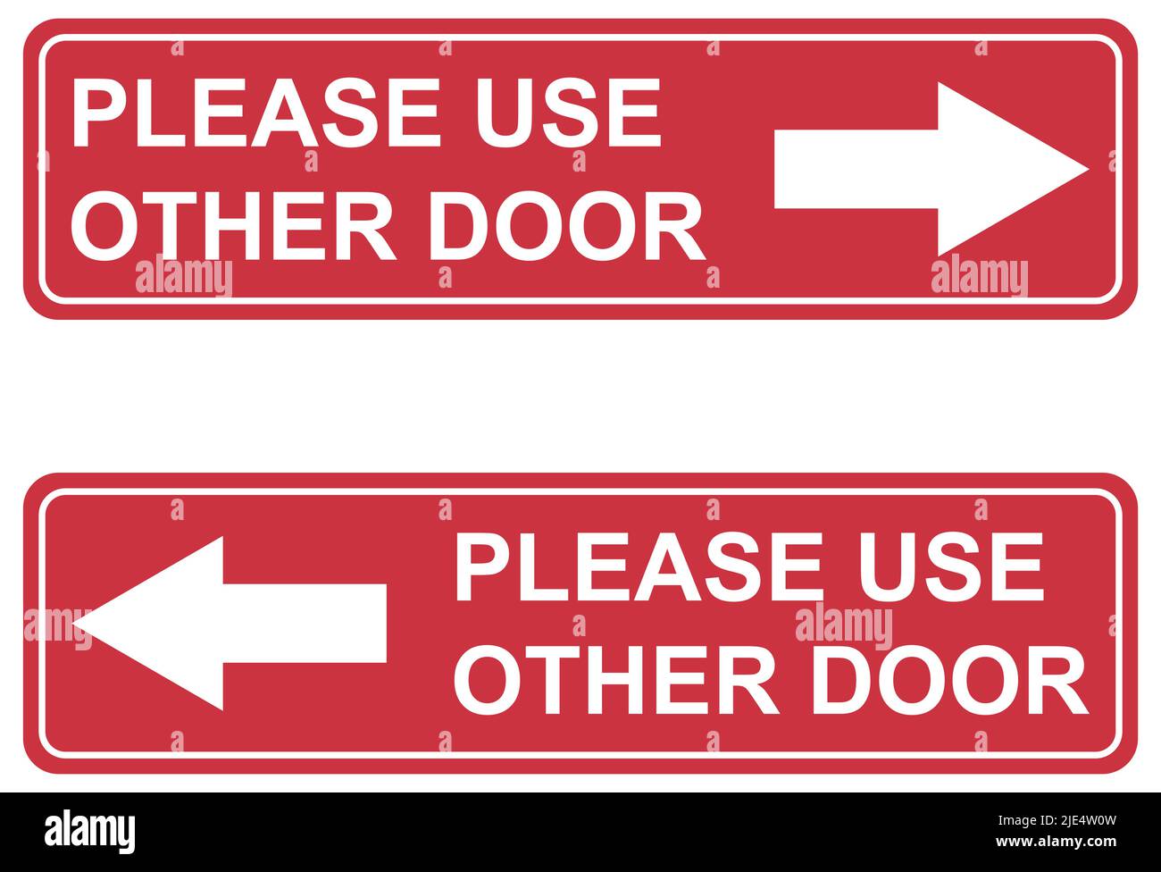 Set of Please use other door graphic icon, information label, notice ...