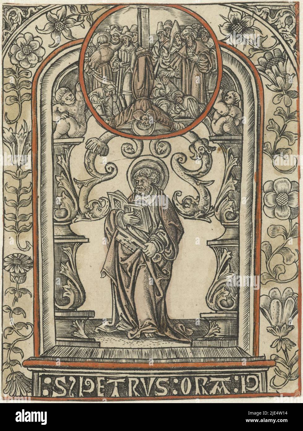 Circle depicting peters inverted crucifixion hi-res stock photography ...