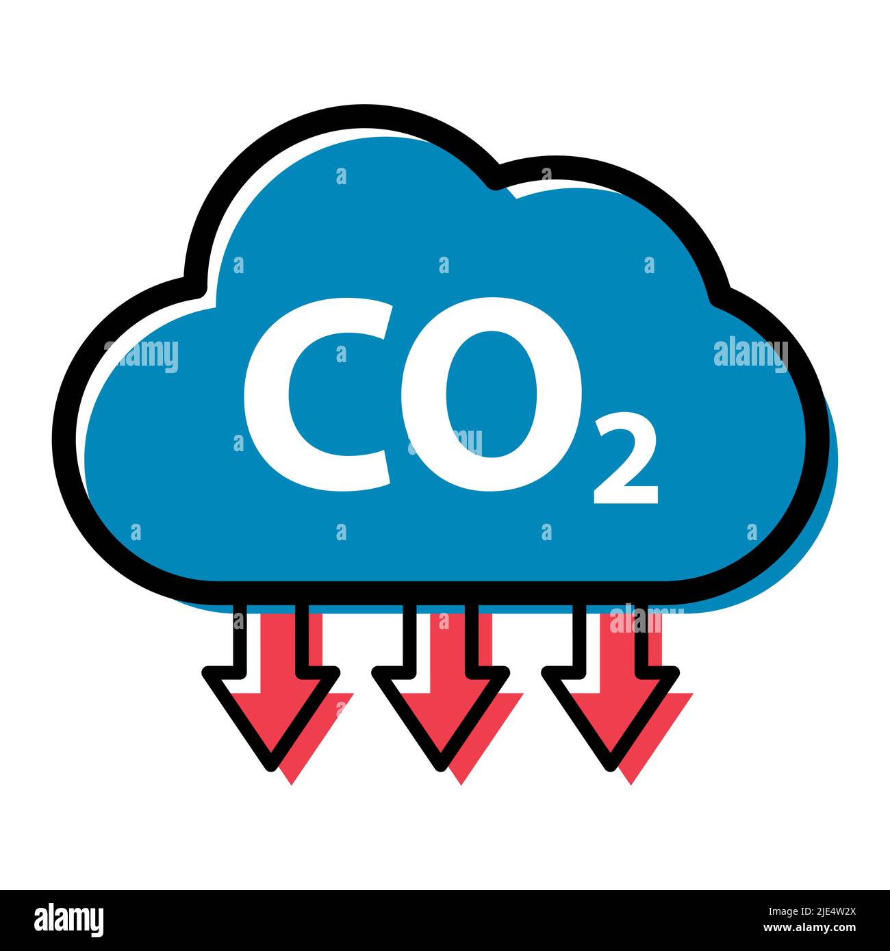 CO2 reduce cloud icon, clean global emission, environment eco design ...