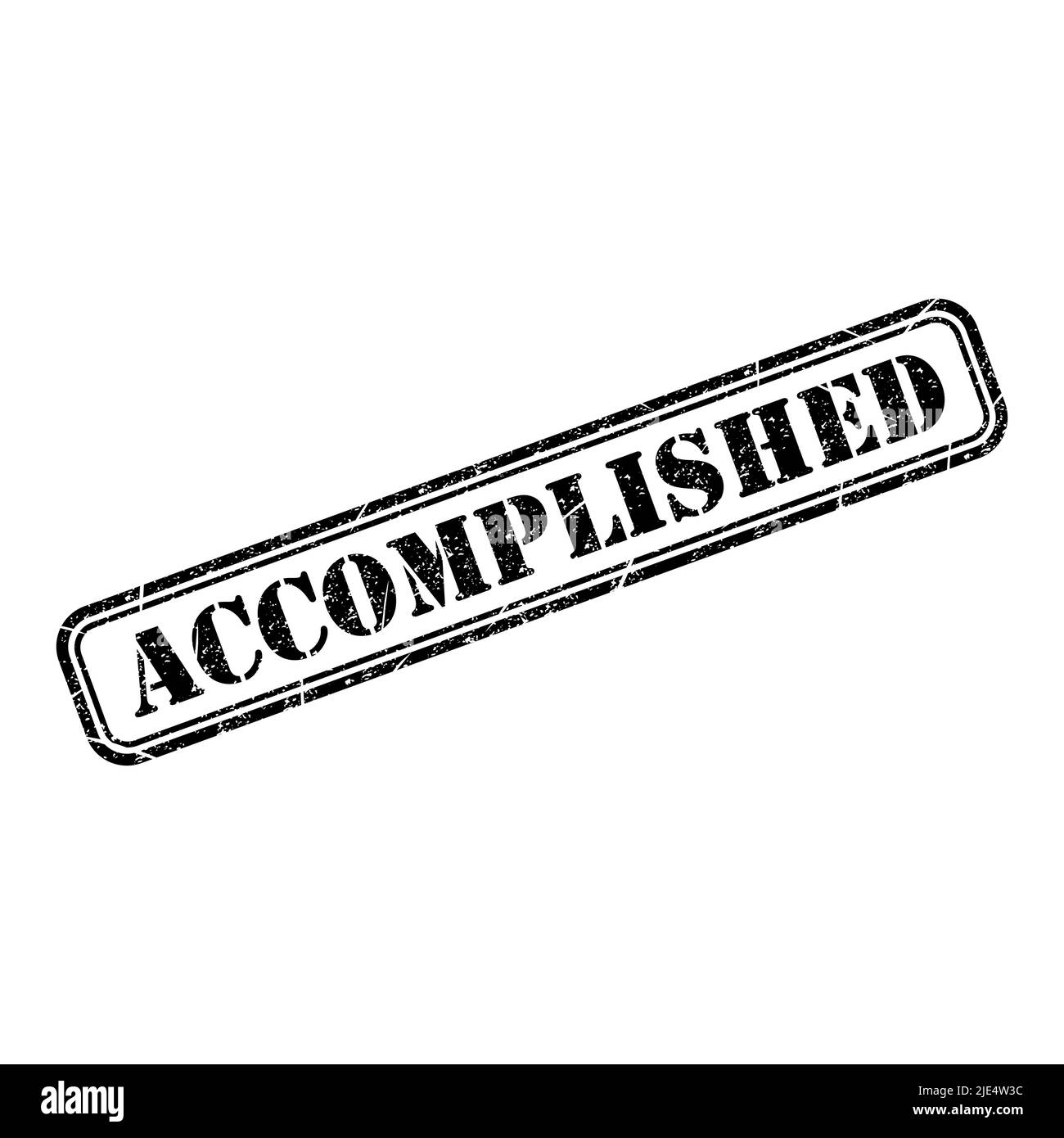 Accomplished stamp symbol, label sticker sign button, text banner ...