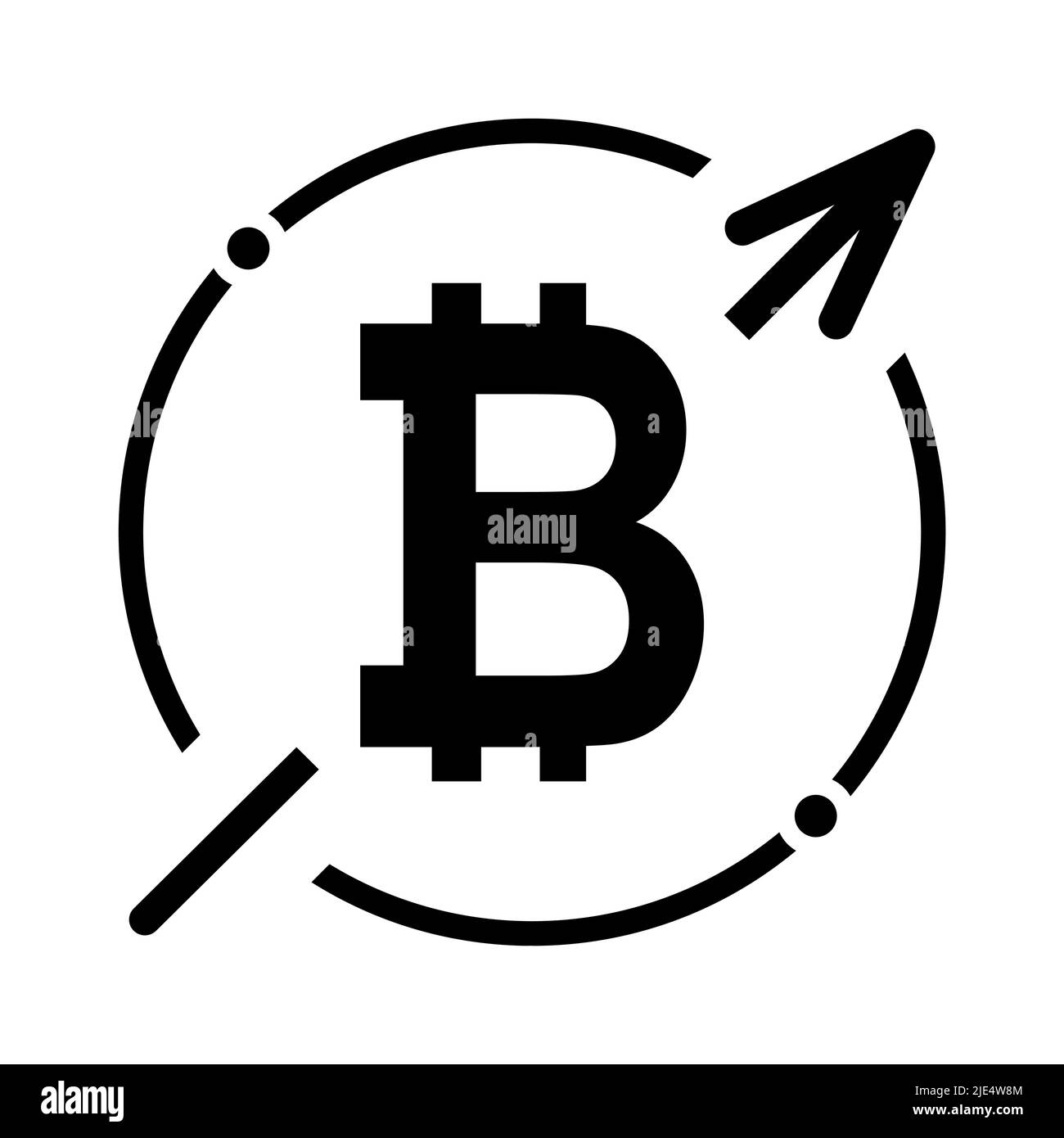 Cost symbol bitcoin increase icon. Income vector symbol image isolated ...