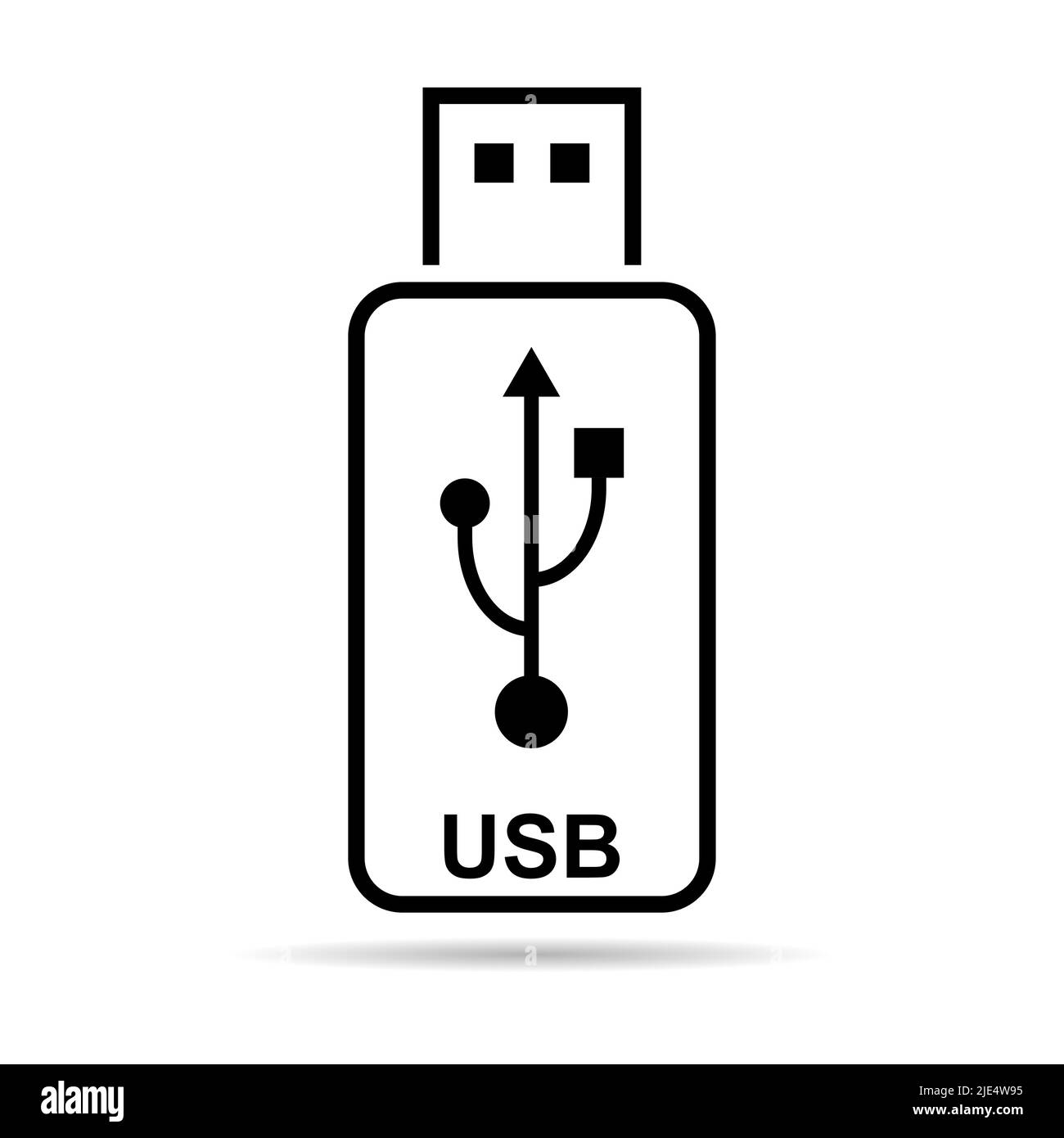 USB icon technology with shadow, connect device sign, electronic ...