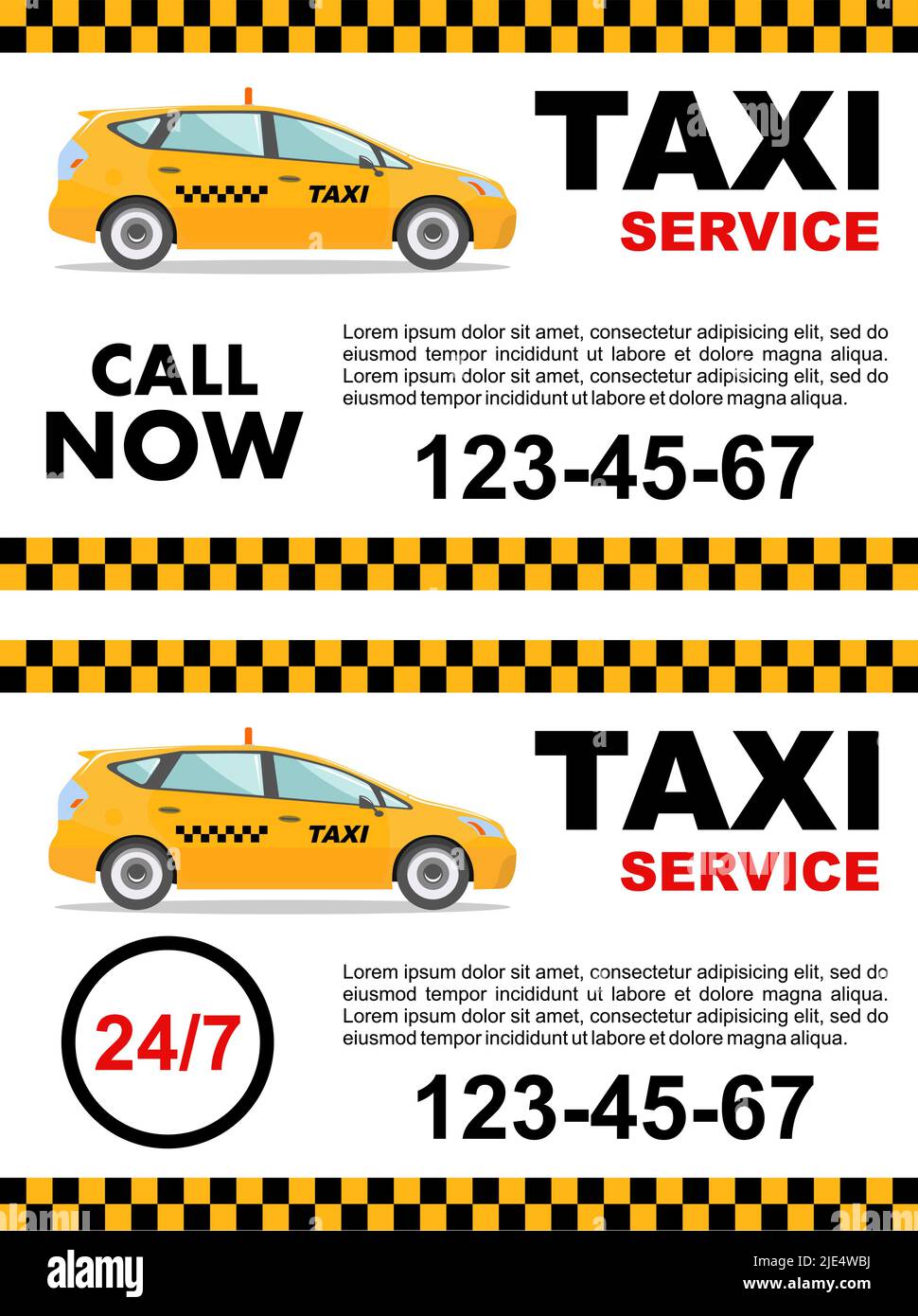Taxi service concept. Vector banner, poster or flyer. Detailed ...