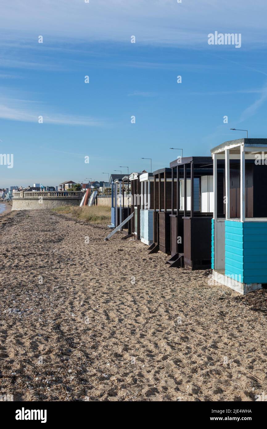 Thorpe Bay beach, Essex, England, United Kingdom with space for text ...