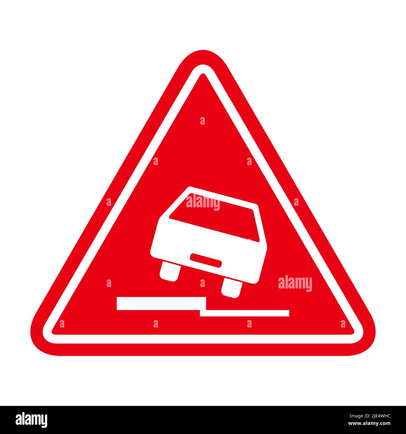 Road danger car icon, traffic street caution sign, roadsign vector ...