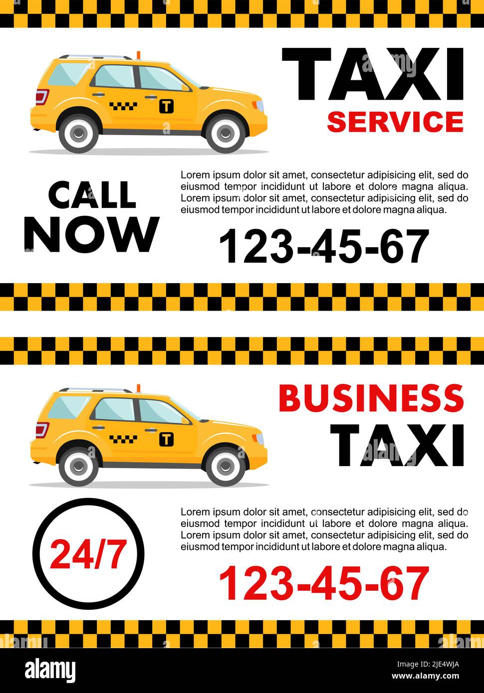 Business taxi service concept. Vector banner, poster or flyer. Detailed ...