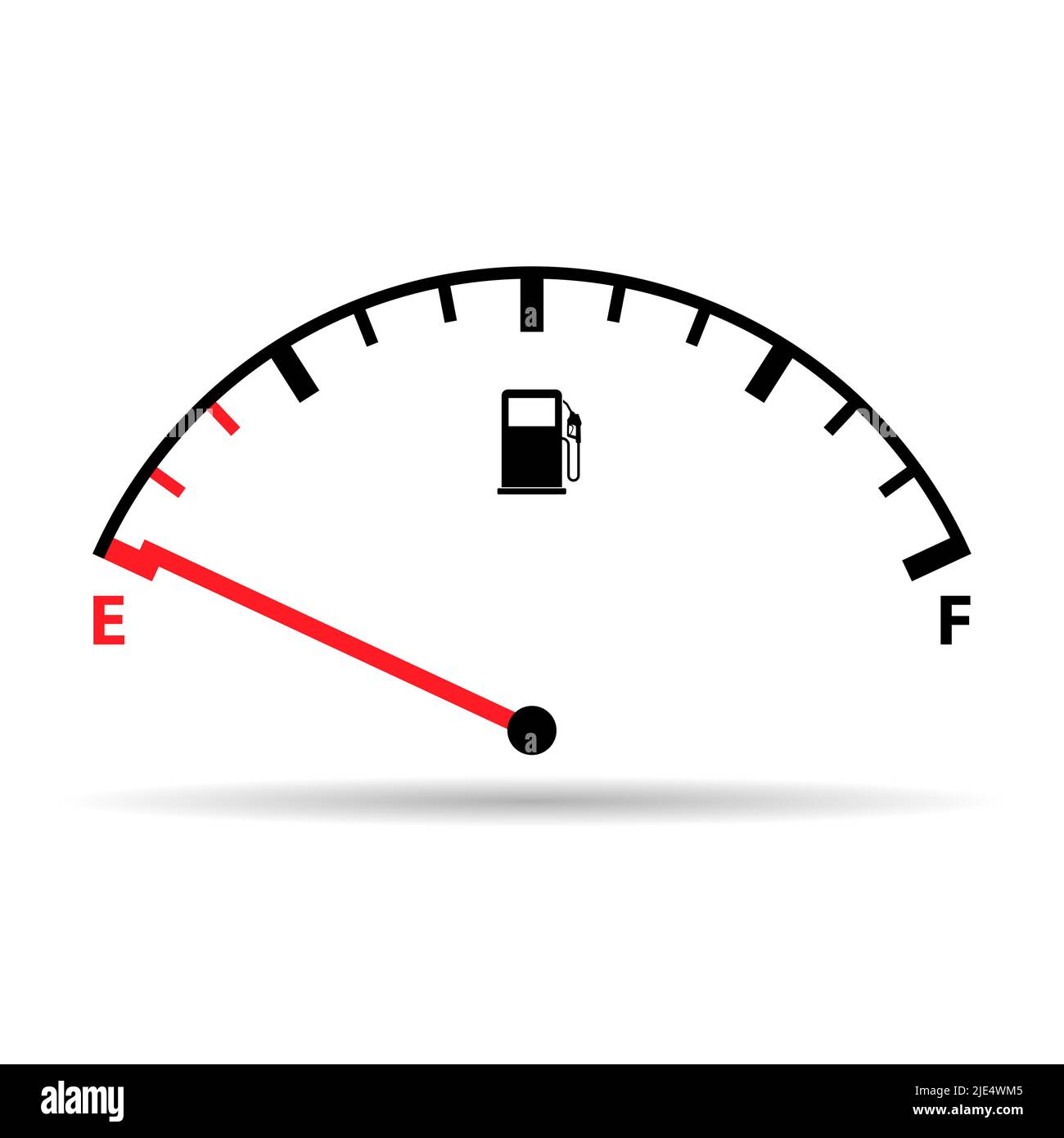 Fuel car indicator icon shadow, gauge petrol automobile meter symbol ...
