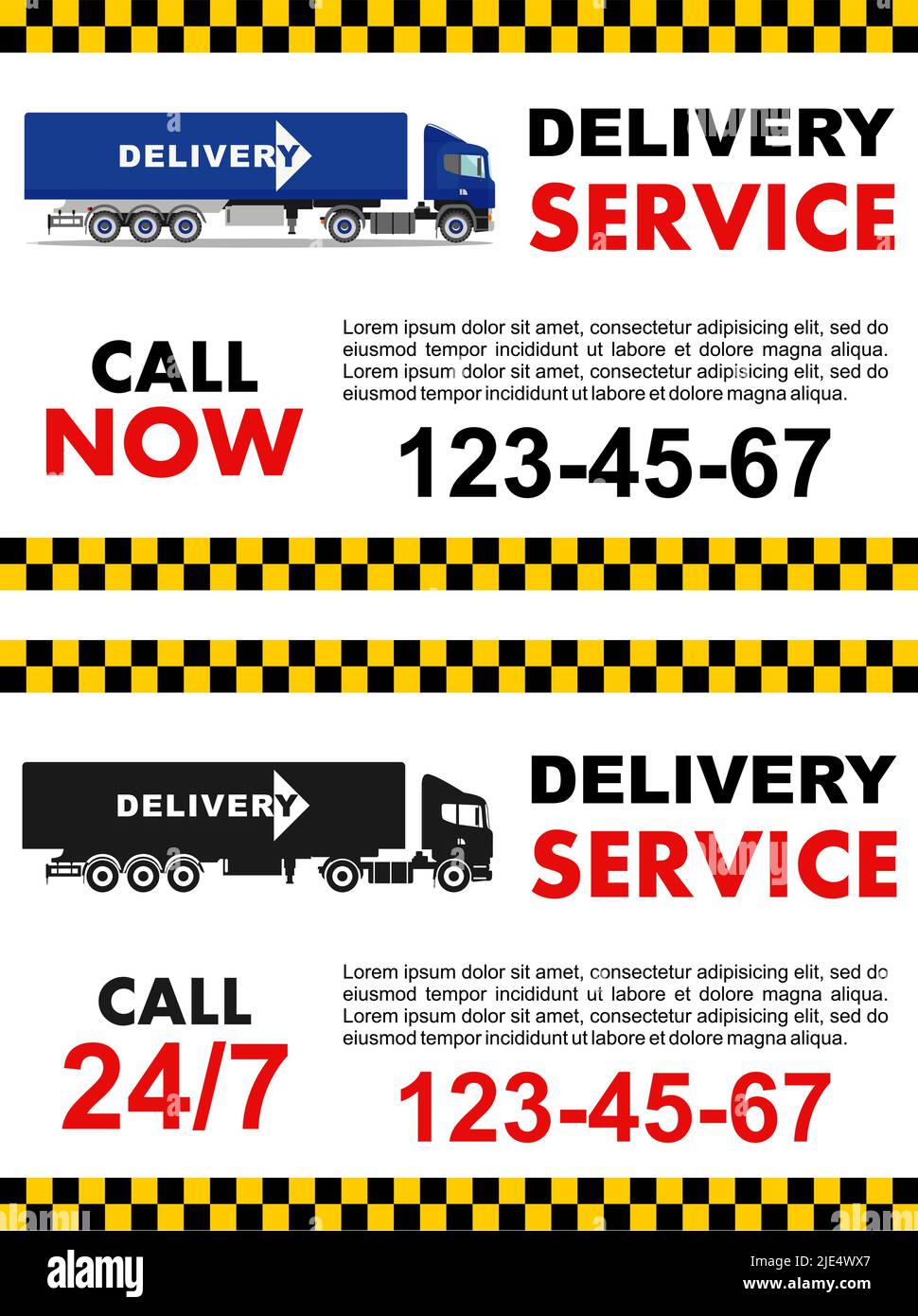 Delivery service concept. Taxi company. Vector banner, poster or flyer ...