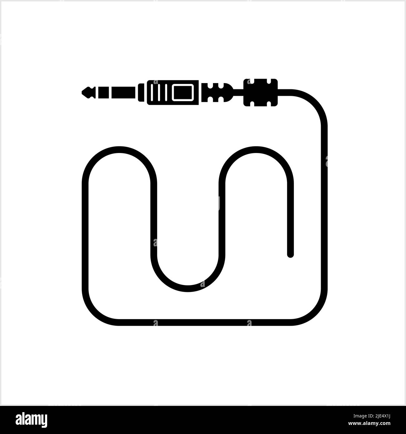 Audio Cable Icon, Plug Wire Vector Art Illustration Stock Vector Image ...