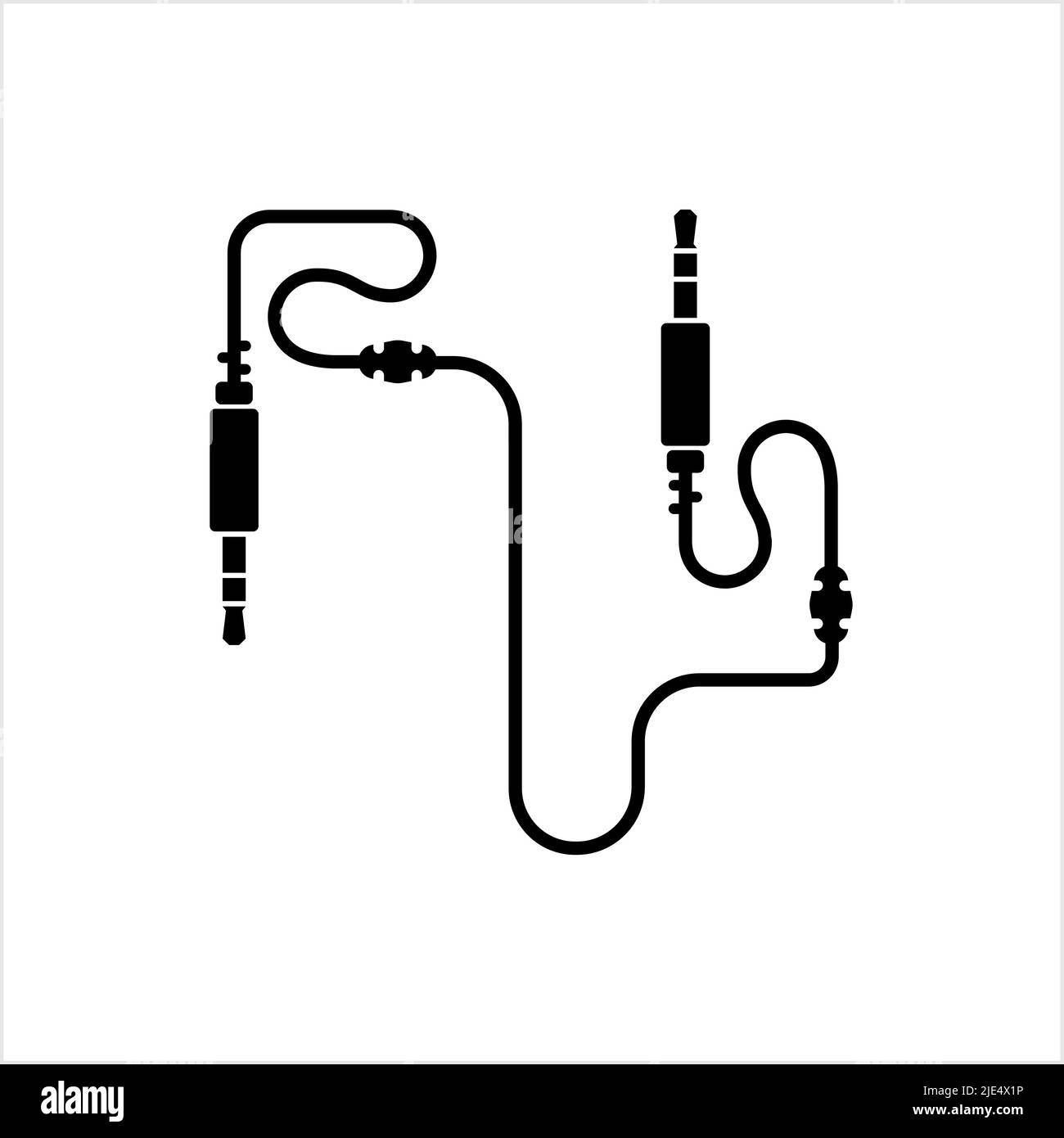 Audio Cable Icon, Plug Wire Vector Art Illustration Stock Vector Image ...