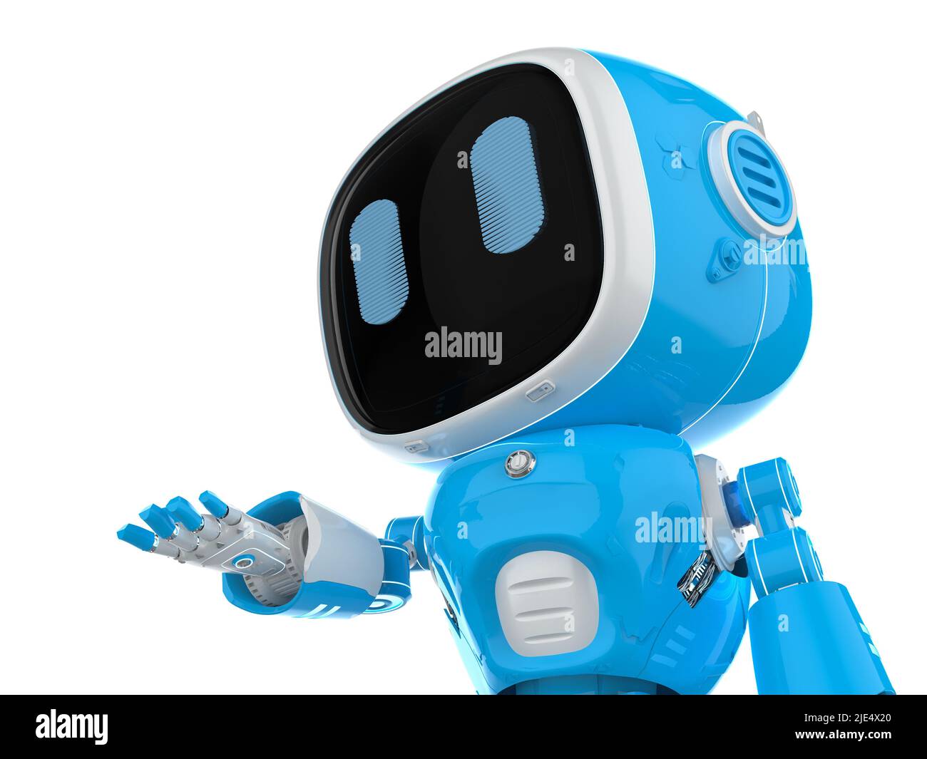 3d rendering cute and small artificial intelligence assistant robot ...
