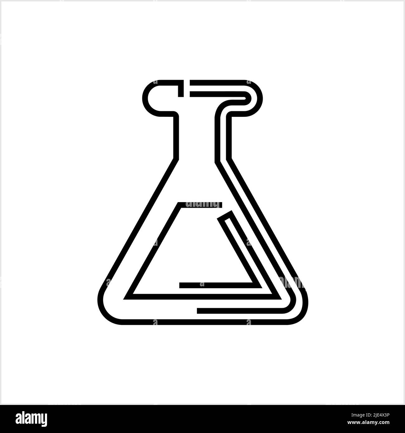 Black laboratory glassware beaker icon Black and White Stock Photos ...