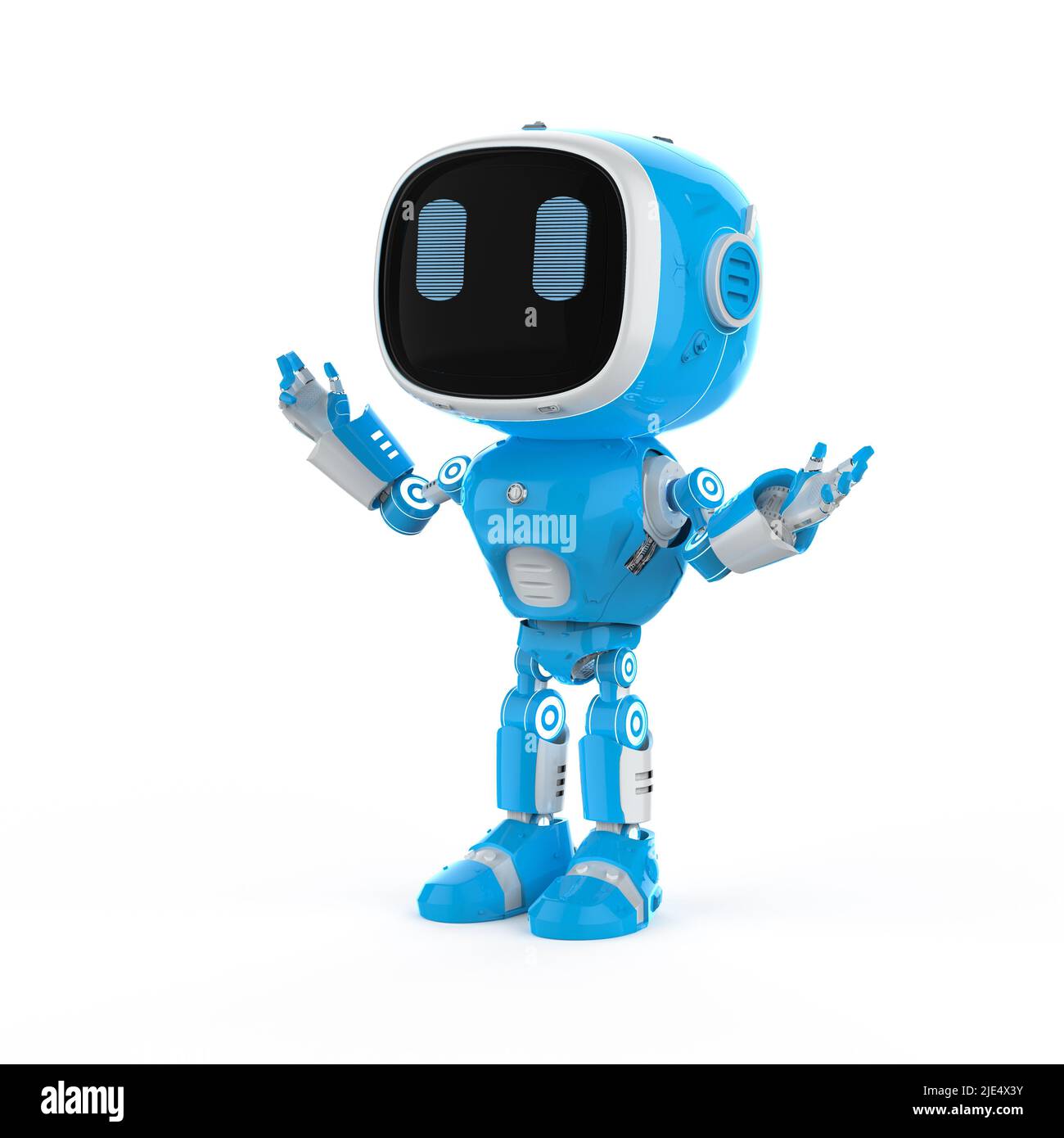 3d rendering cute and small artificial intelligence assistant robot ...