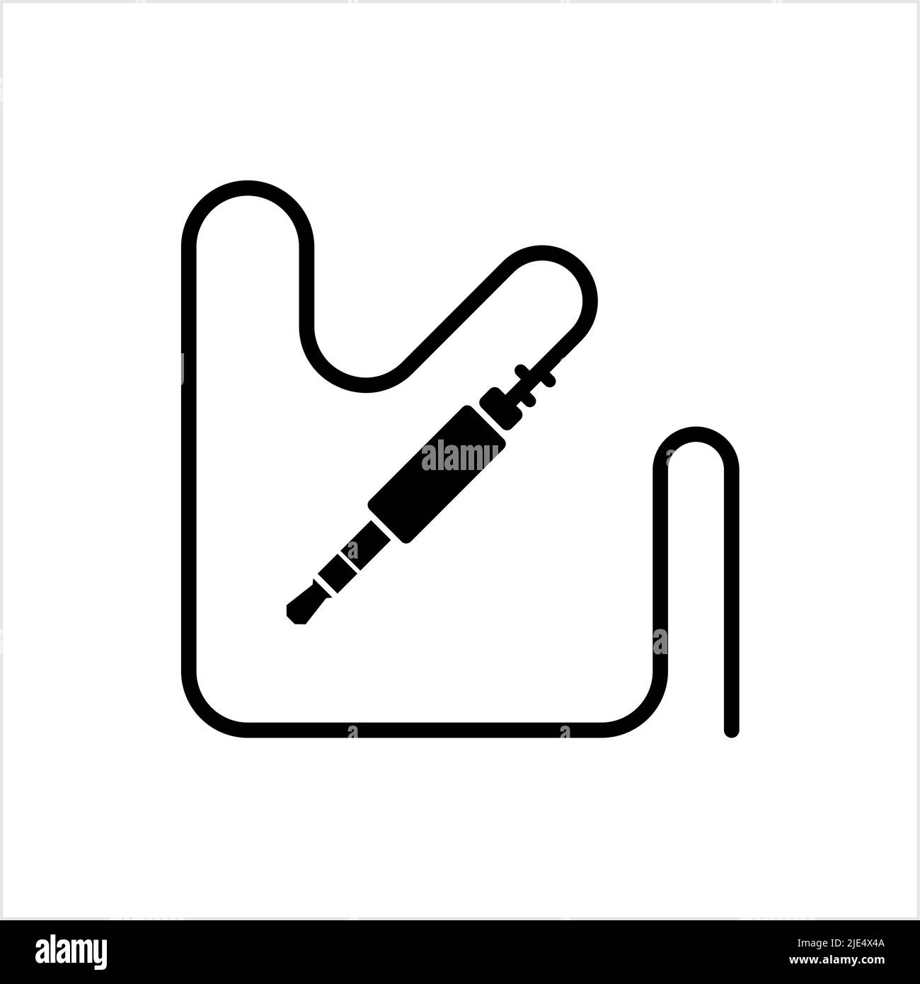 Audio Cable Icon, Plug Wire Vector Art Illustration Stock Vector Image ...