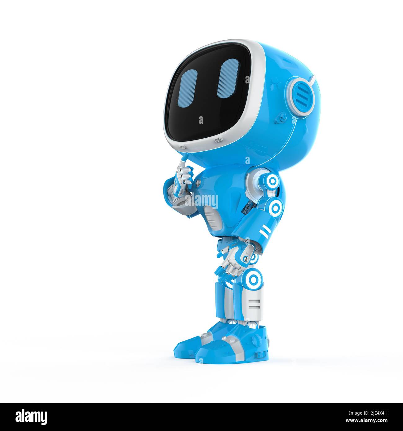 3d rendering cute and small artificial intelligence assistant robot ...