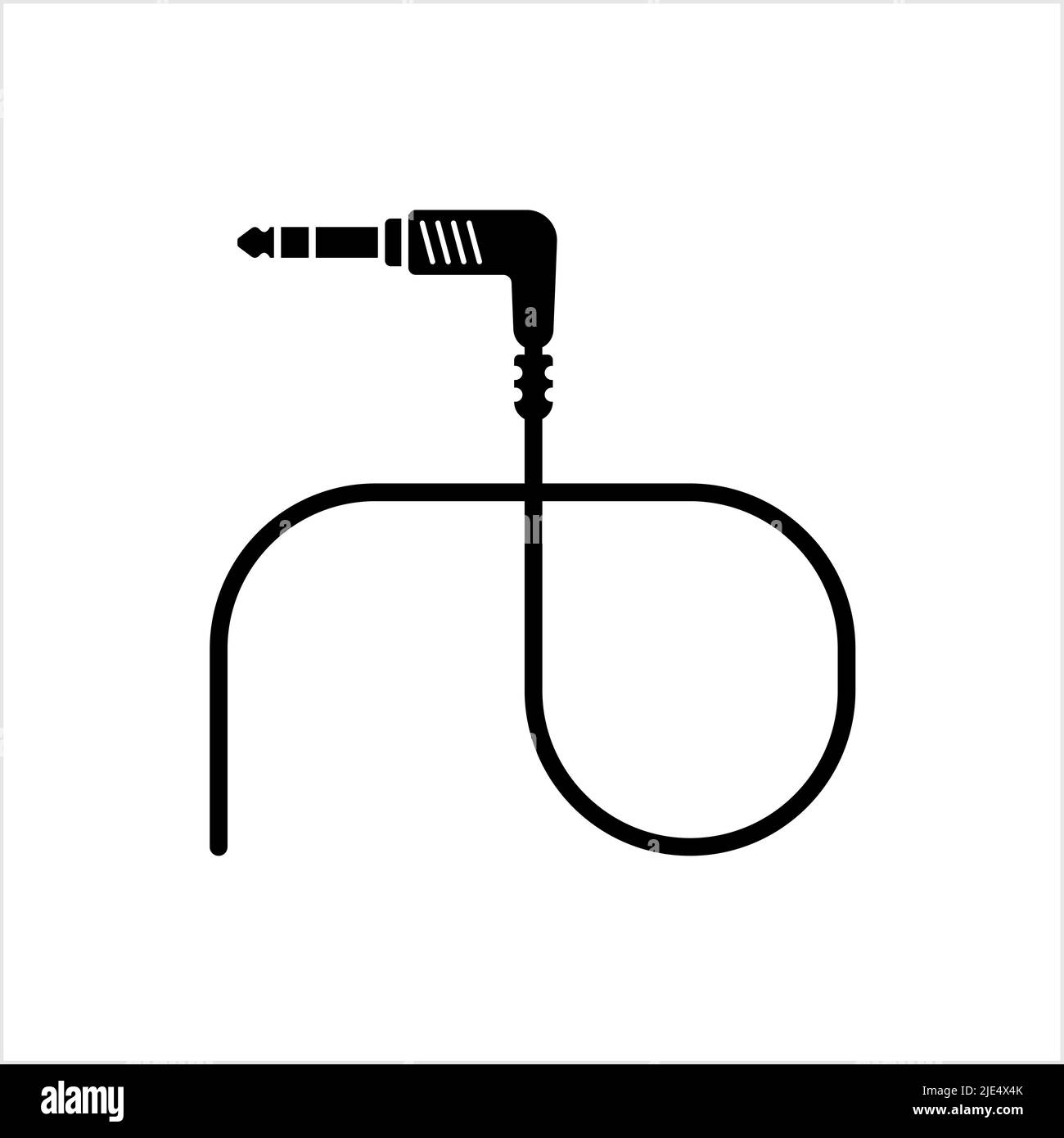 Audio Cable Icon, Plug Wire Vector Art Illustration Stock Vector Image ...