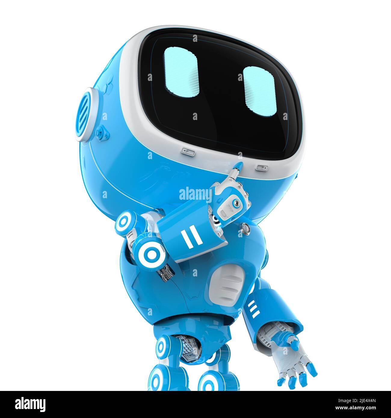 3d rendering cute and small artificial intelligence assistant robot ...
