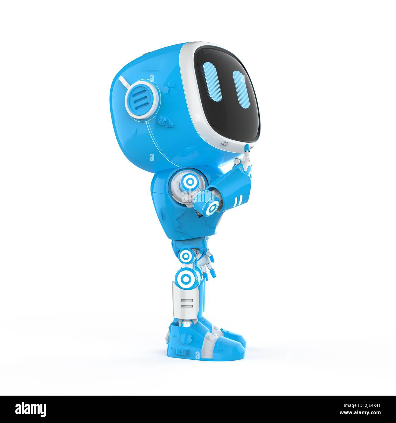 3d rendering cute and small artificial intelligence assistant robot ...