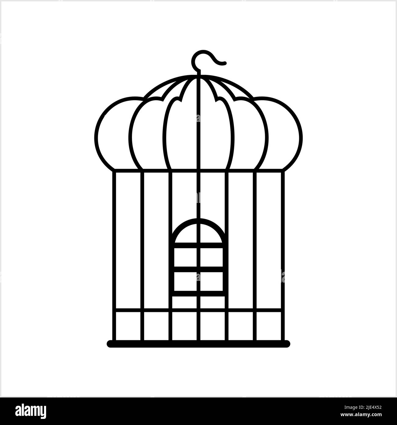 Bird Cage Icon, Bird Cage Vector Art Illustration Stock Vector Image ...