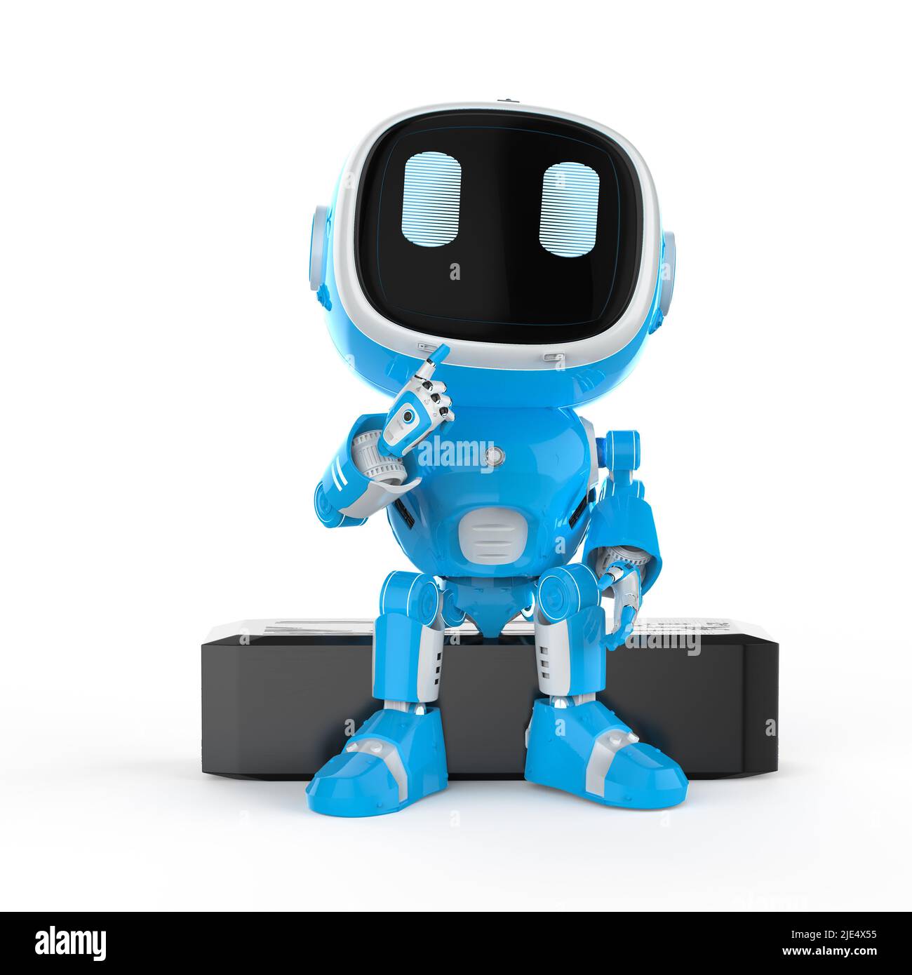 3d rendering cute and small artificial intelligence assistant robot ...