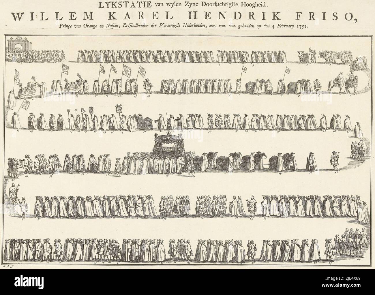 The corpse of the funeral of William IV, prince of Orange Nassau on 4 ...