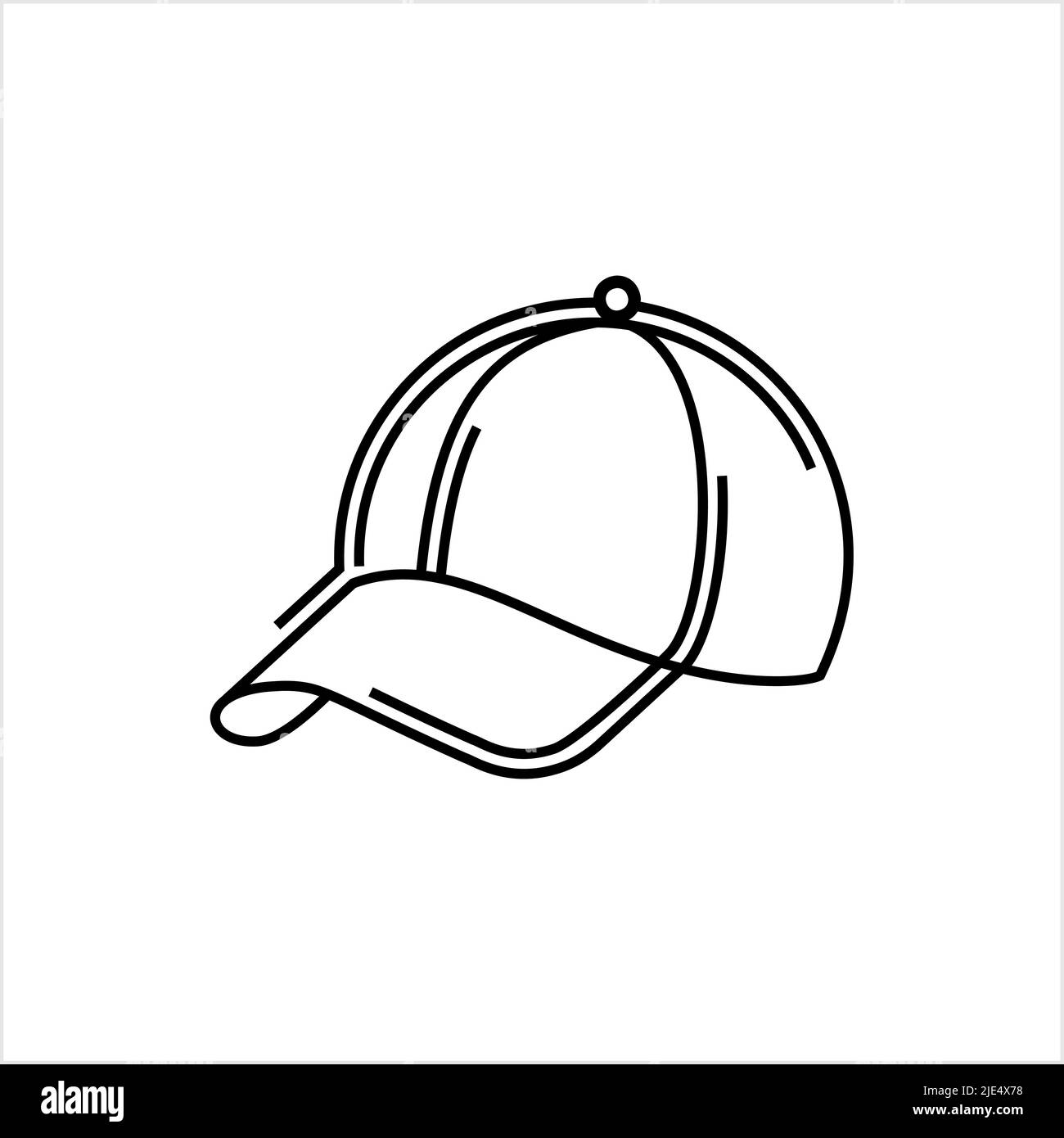 Baseball Cap Icon, Base Ball Hat Design Vector Art Illustration Stock ...