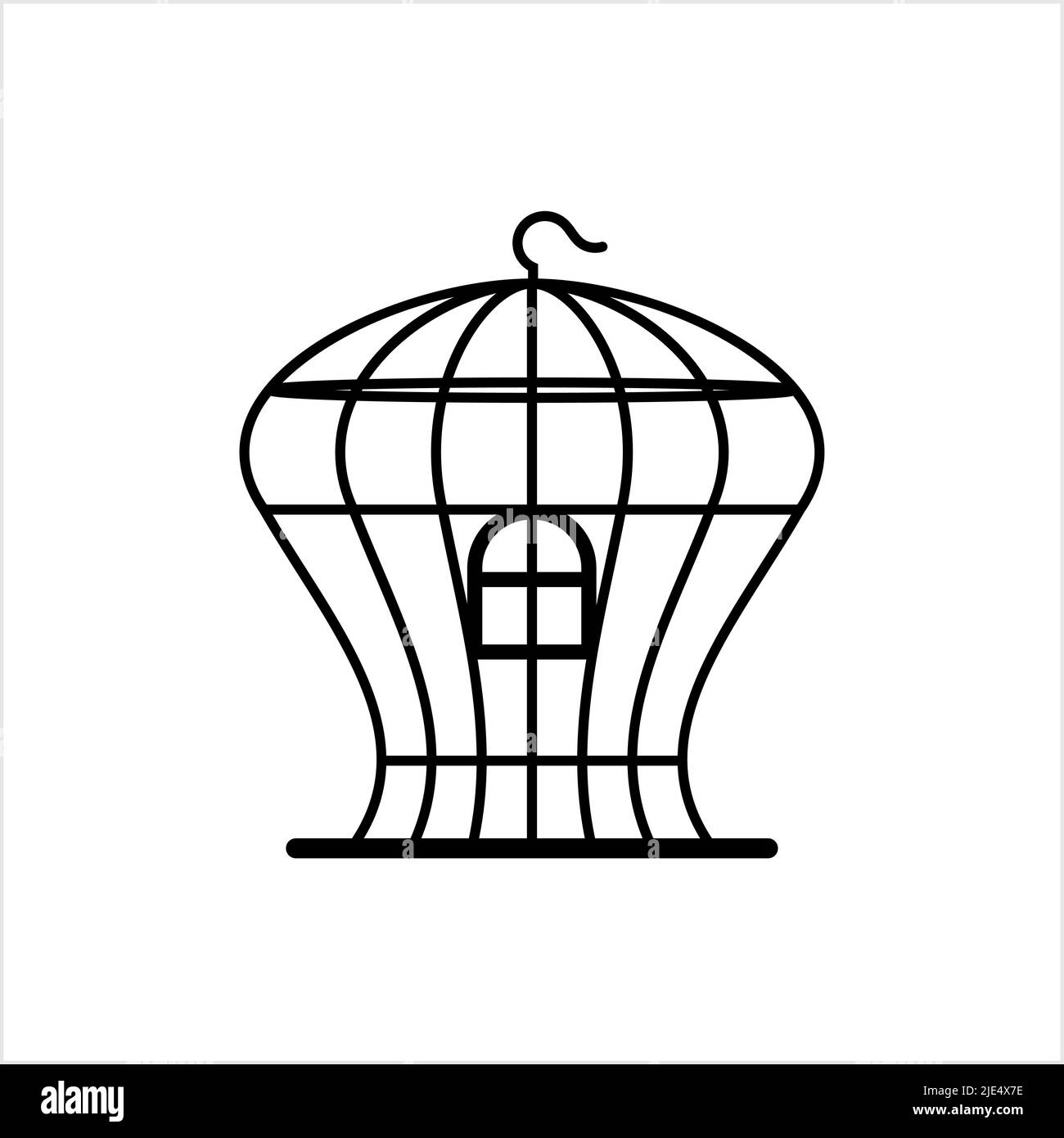 Bird Cage Icon, Bird Cage Vector Art Illustration Stock Vector Image ...