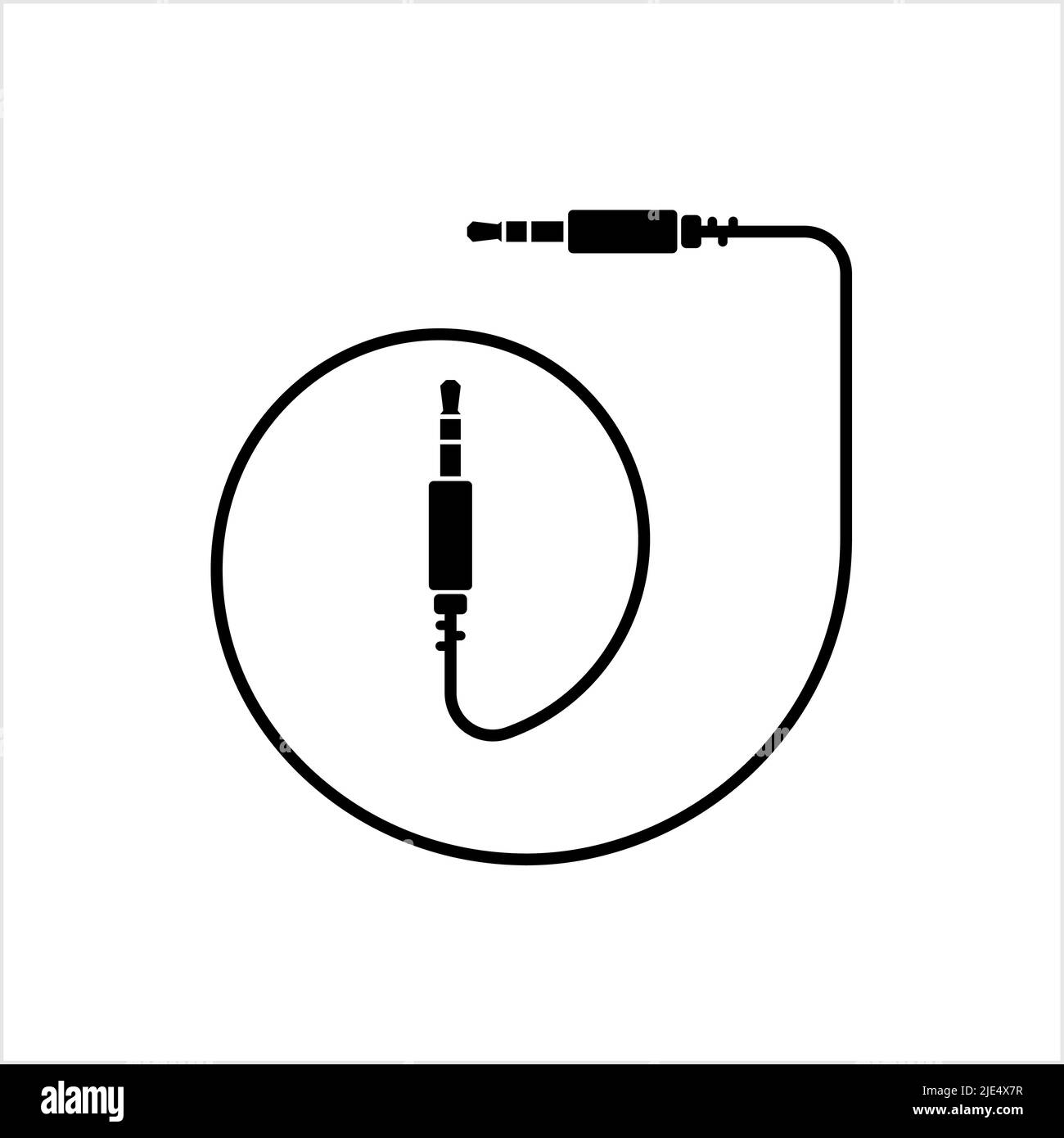 Audio Cable Icon, Plug Wire Vector Art Illustration Stock Vector Image ...