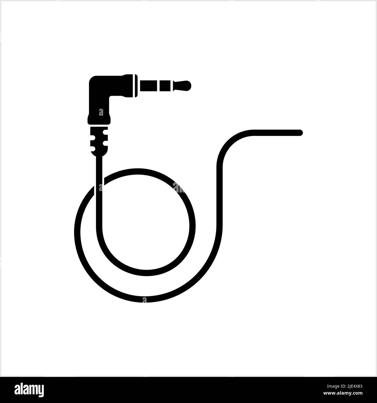 Audio Cable Icon, Plug Wire Vector Art Illustration Stock Vector Image ...