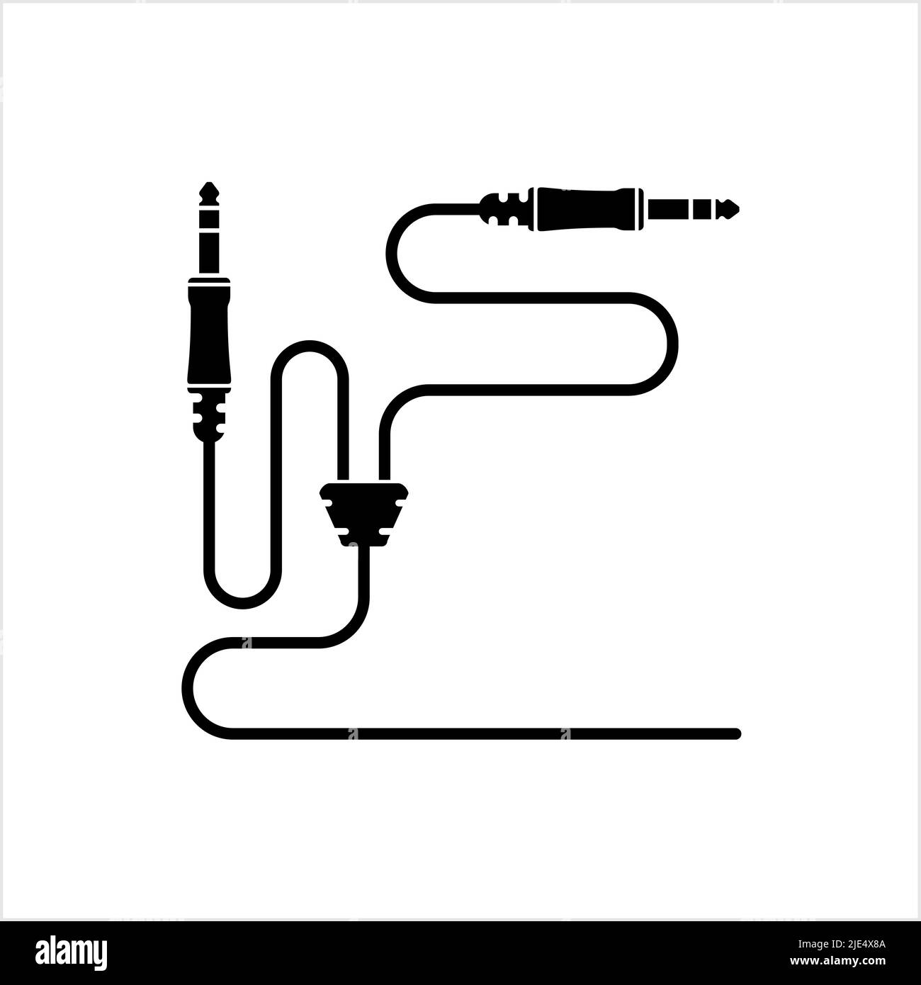 Audio Cable Icon, Plug Wire Vector Art Illustration Stock Vector Image ...
