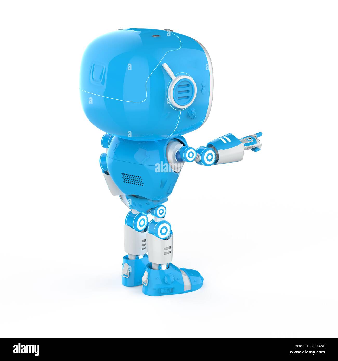 3d rendering cute and small artificial intelligence assistant robot ...