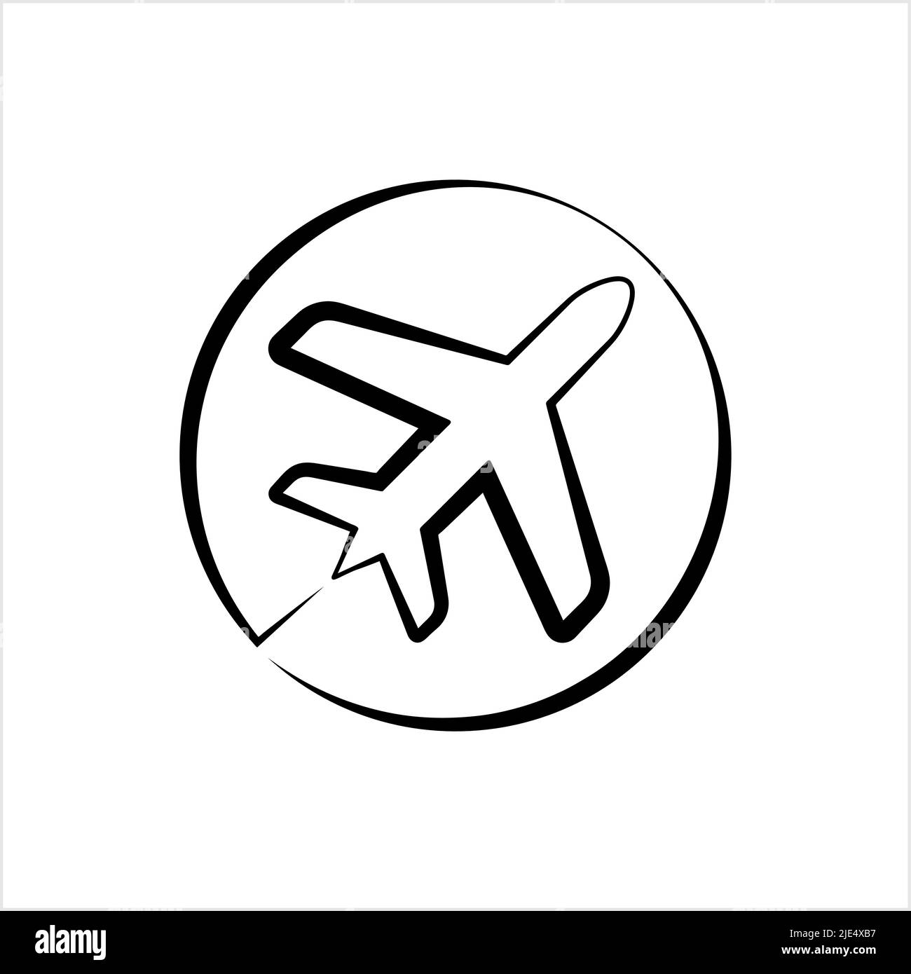 Airplane Icon Calligraphic Vector Art Illustration Stock Vector Image ...