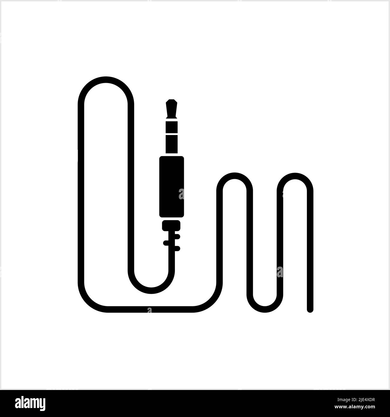 Audio Cable Icon, Plug Wire Vector Art Illustration Stock Vector Image ...