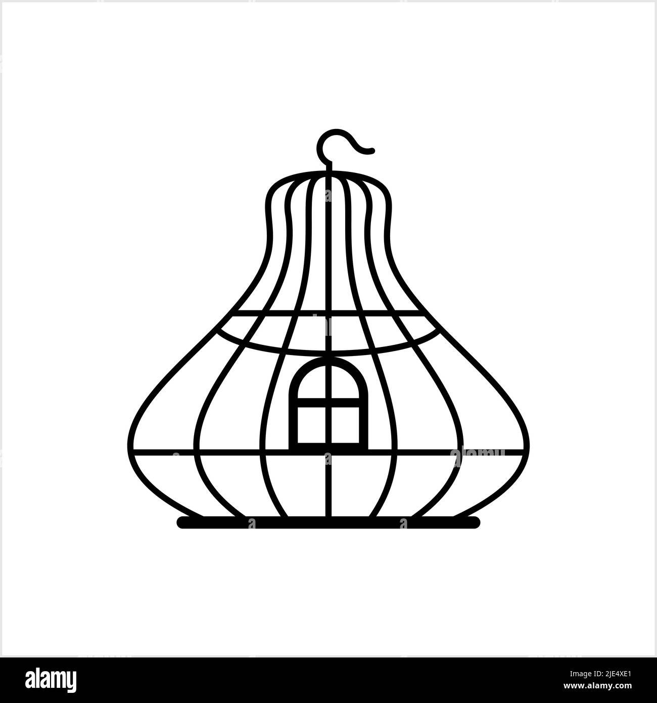 Bird Cage Icon, Bird Cage Vector Art Illustration Stock Vector Image ...
