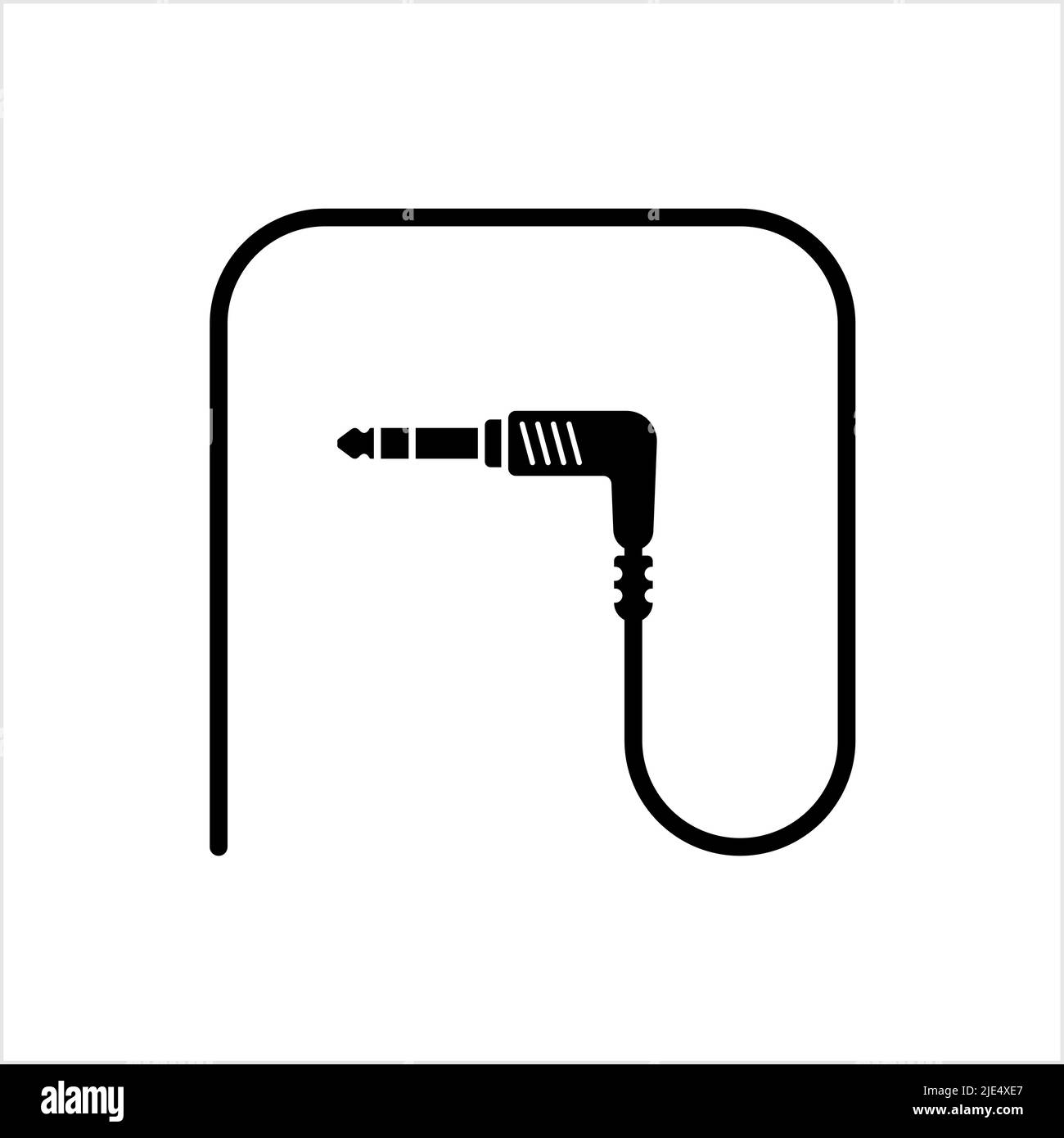 Audio Cable Icon, Plug Wire Vector Art Illustration Stock Vector Image ...