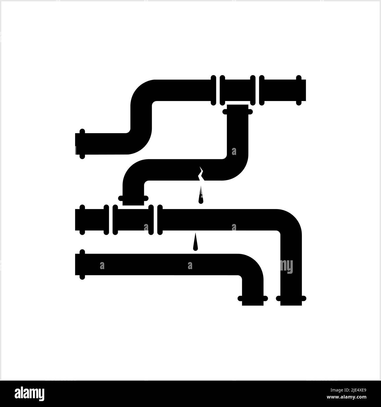 Broken Pipe Icon, Leakage In Pipe Vector Art Illustration Stock Vector ...